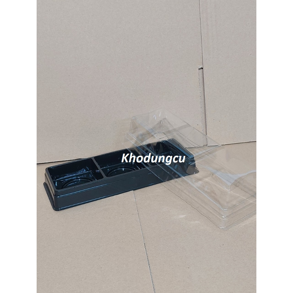 100 3-compartment plastic boxes with black base and white base | Shopee ...