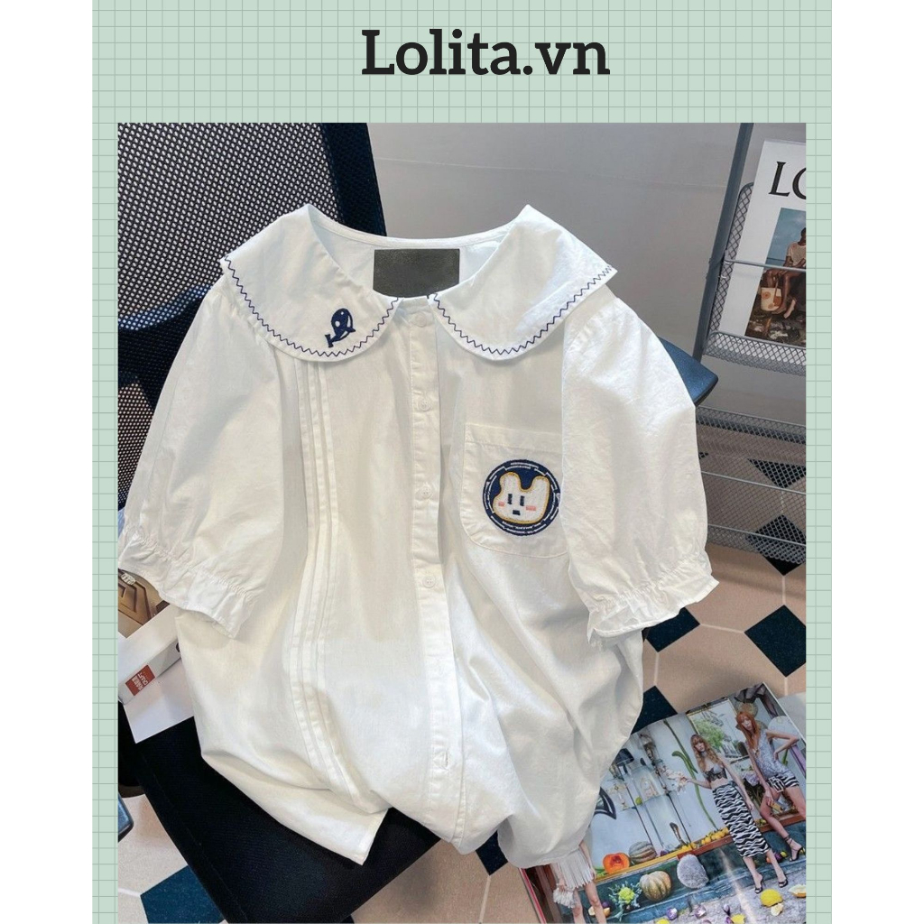 - Cute bunny doll collar white shirt (Self-shot Video) | Shopee Malaysia