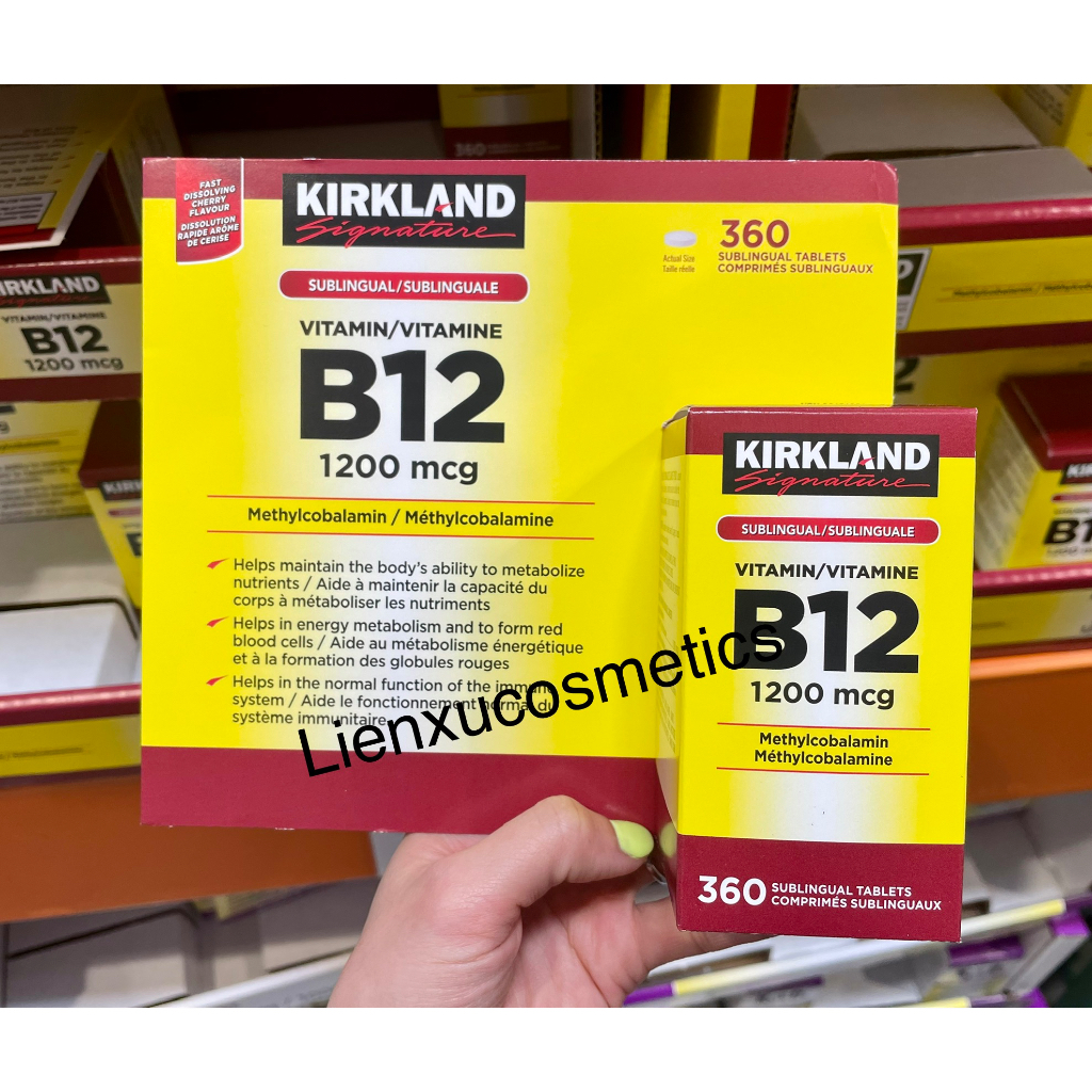 Vitamin B12 Kirkland signature Lozenge 1200mcg, box of 360 capsules ...