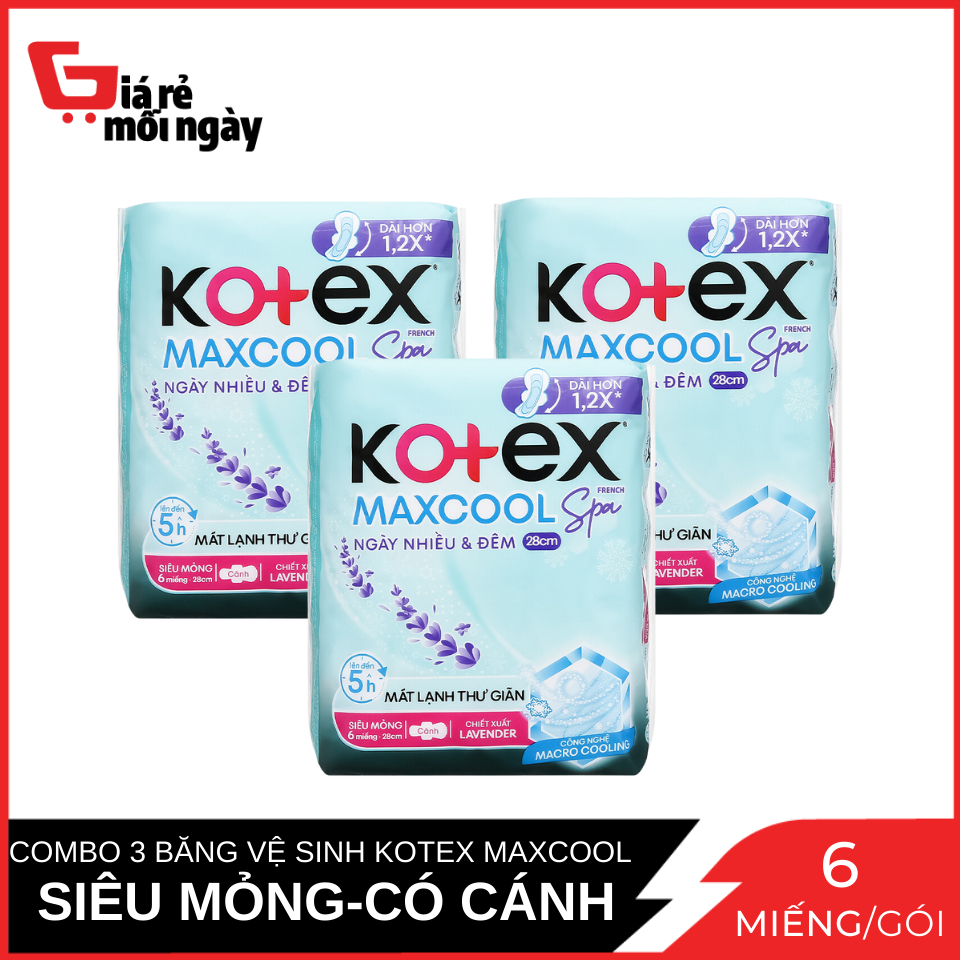Combo 3 Kotex Maxcool Tampons Multiple Days & Night 28cm 6 pieces | Shopee Malaysia