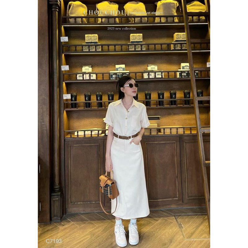 Somi shirt Set with black and white midi skirt | Shopee Malaysia