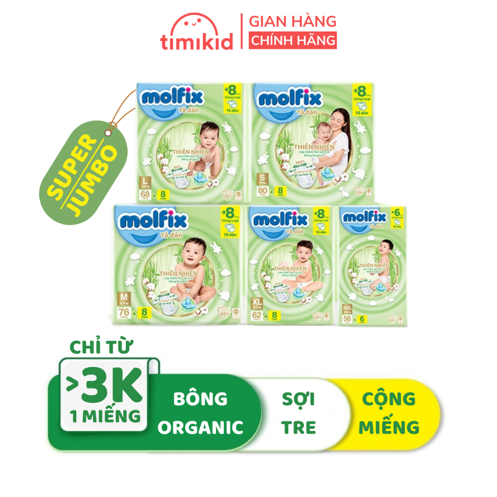 Molfix Super Jumbo Diapers/Pants/Pants Plus Pads S/M/L/XL/XXL Made of ...