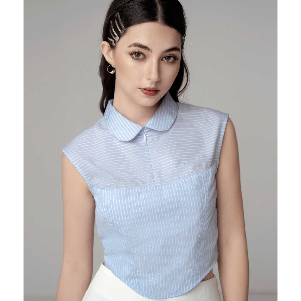 Collide - Shirt Sleeveless Liv corset office lady with cutout ...