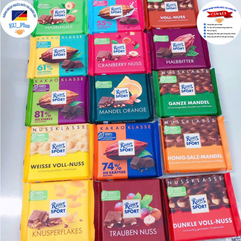 Ritter Sport German Chocolate Bar (Multiple Flavors)100g | Shopee Malaysia