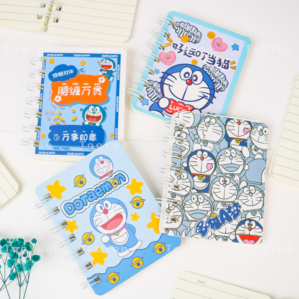 XO Cute pocket-sized Doraemon spring notebook printed on demand TooYoo ...