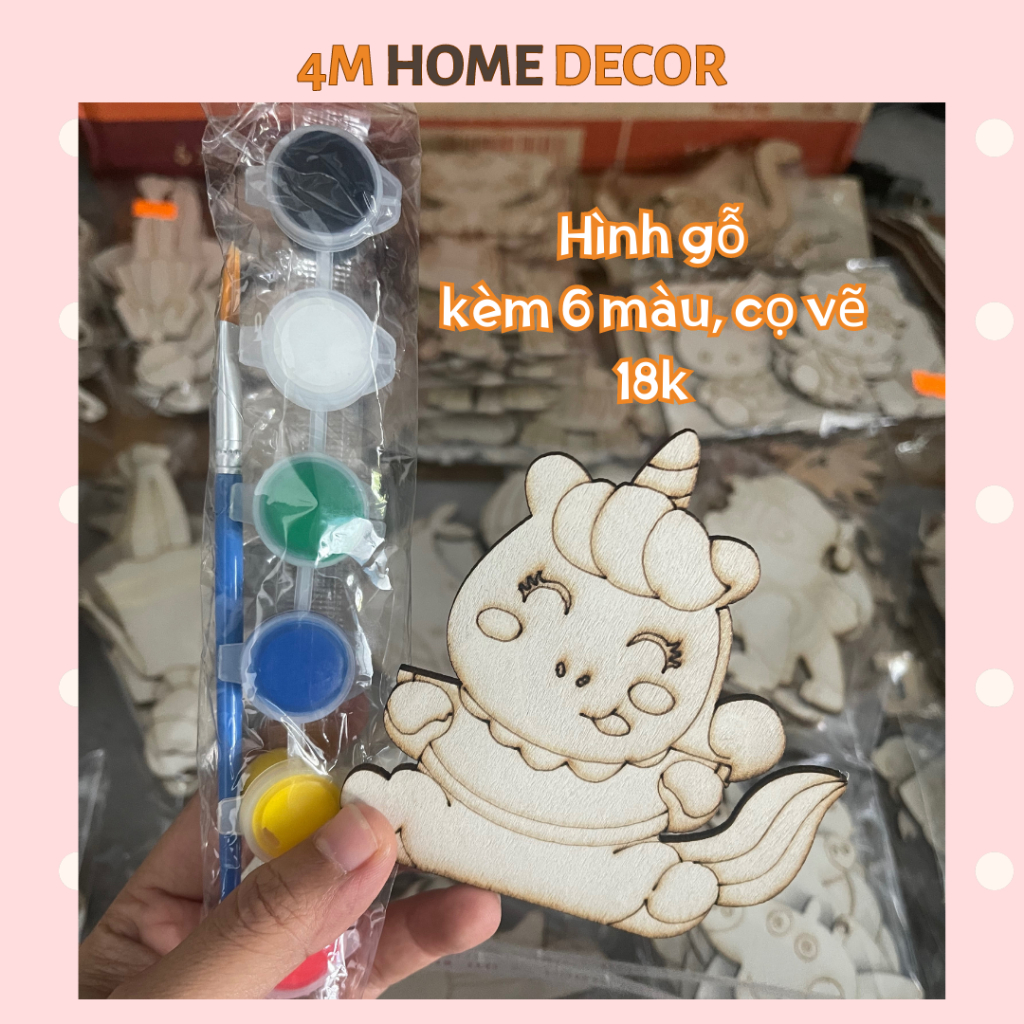 Coloring gift Set for children includes wooden pictures and 6 colors 1 ...