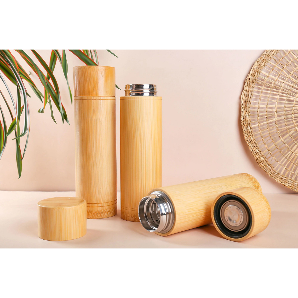 [Thermos Bottle] Solid Bamboo Shell Thermos Bottle | The Curator ...