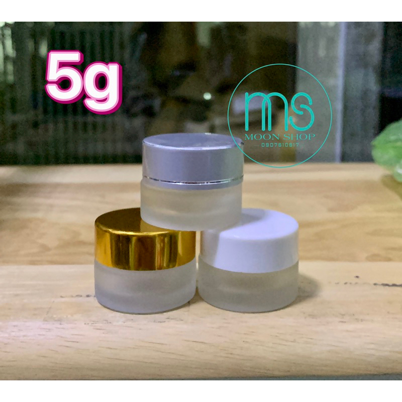 5g and 10g glass jars with gold, silver, milky white lids | Shopee Malaysia