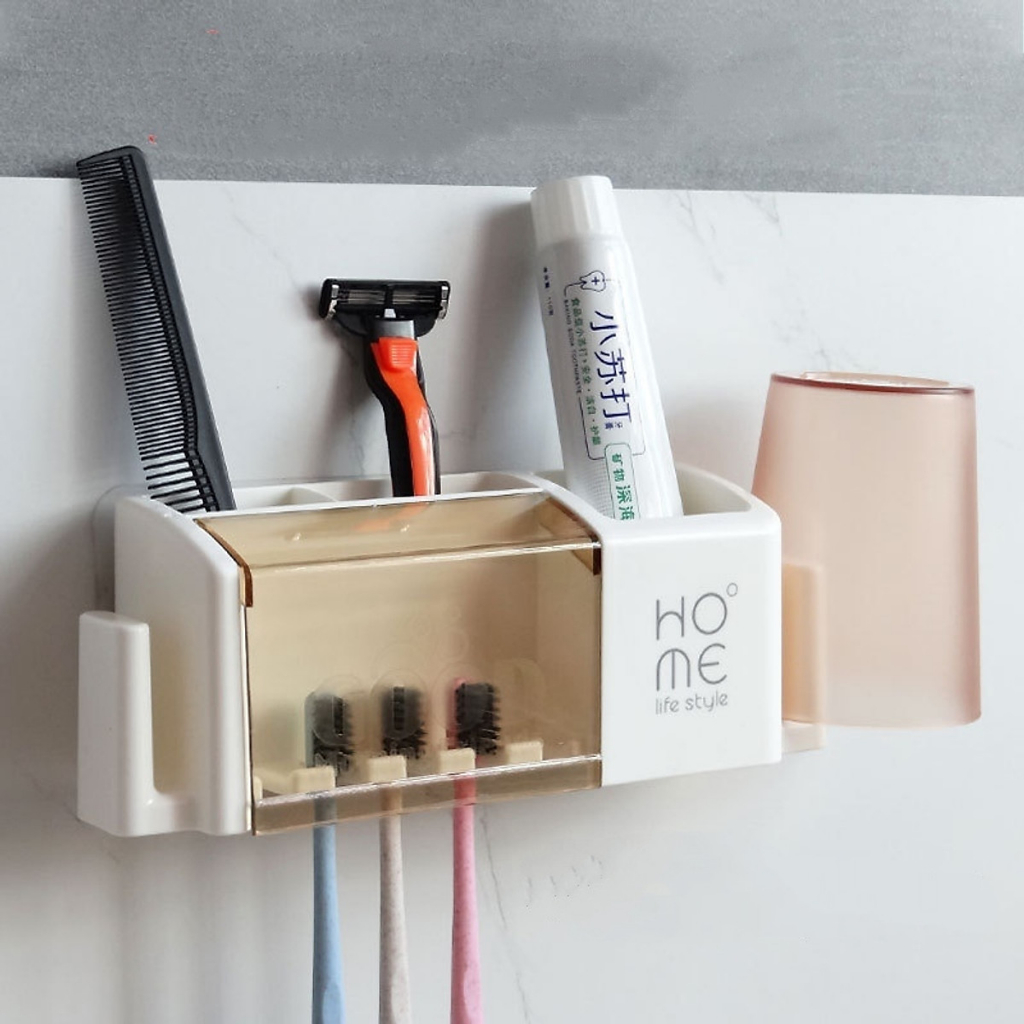 Wall Mounted Toothbrush and Toothpaste Shelf -E2 | Shopee Malaysia