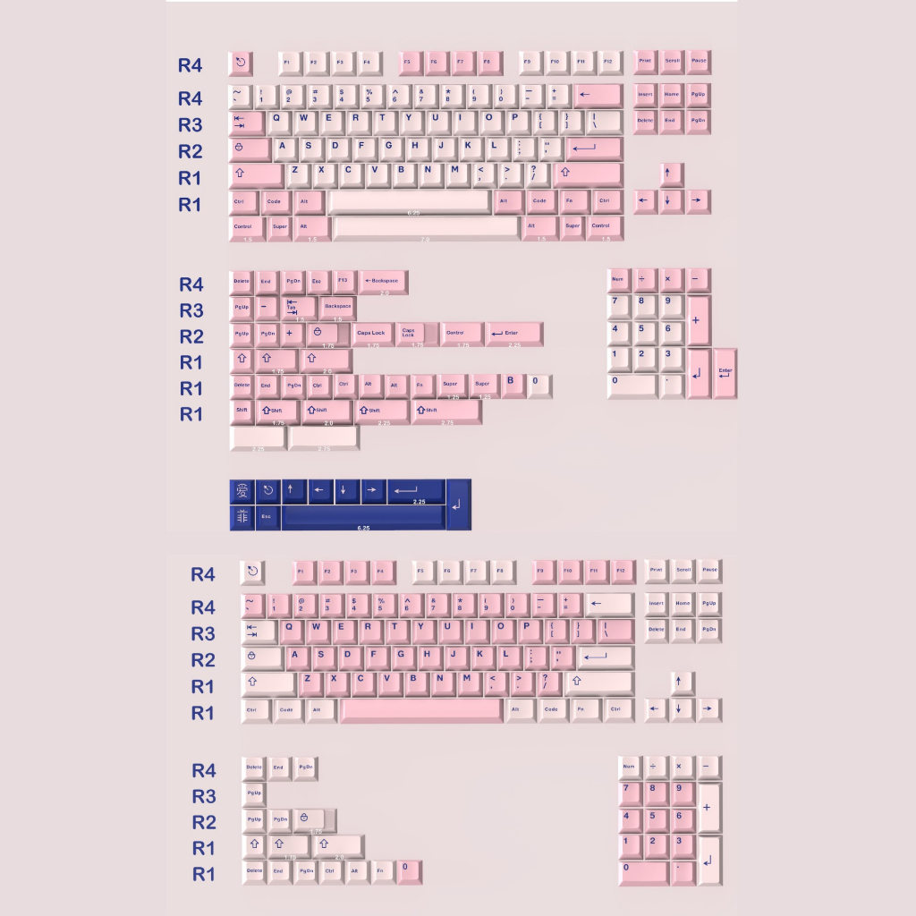 Keycap Aifei Pink | Poco | Abs Doubleshot | Cherry profile | Doublet ...