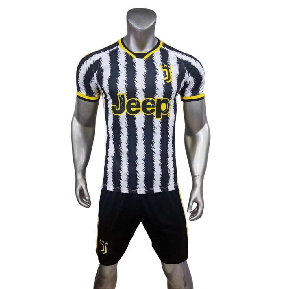 Juventus 2024 soccer clothes IN white stripes with numbers printed ...