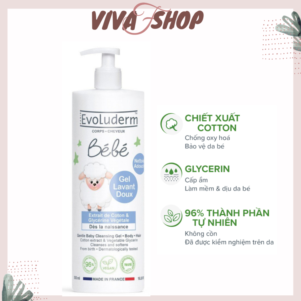 Evoluderm French Bebe Baby Gentle Hair And Body Wash 500ml - Baby ...