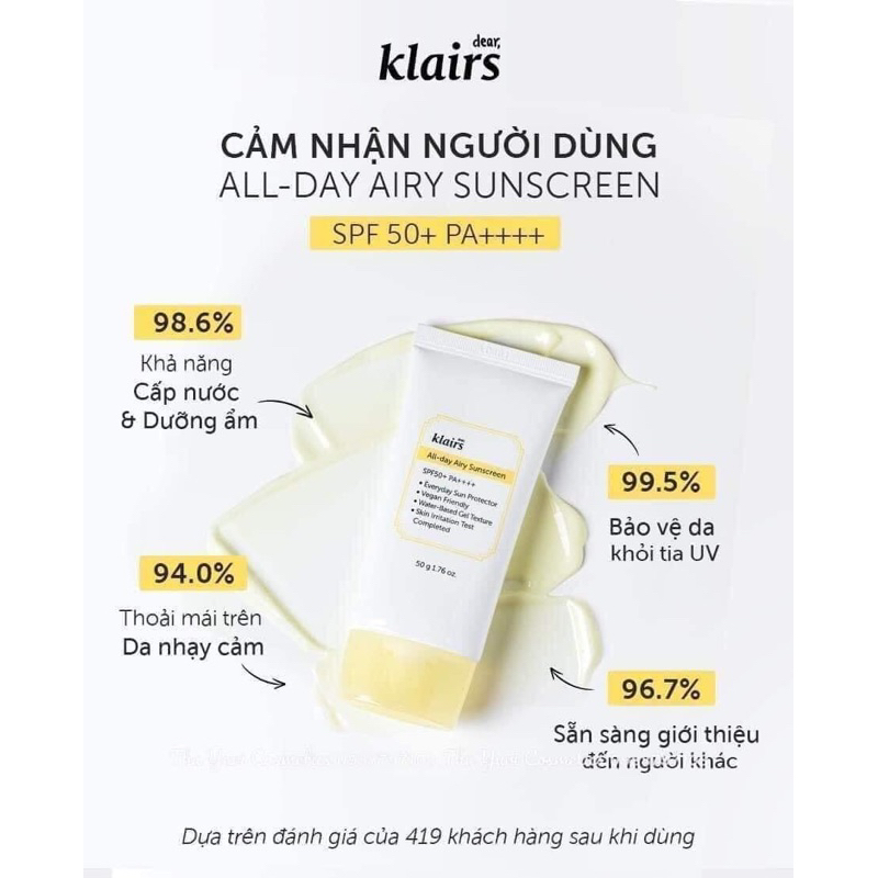 Klairs All day Airy Suncreen SPF50+ PA++++ 50gr | Shopee Malaysia