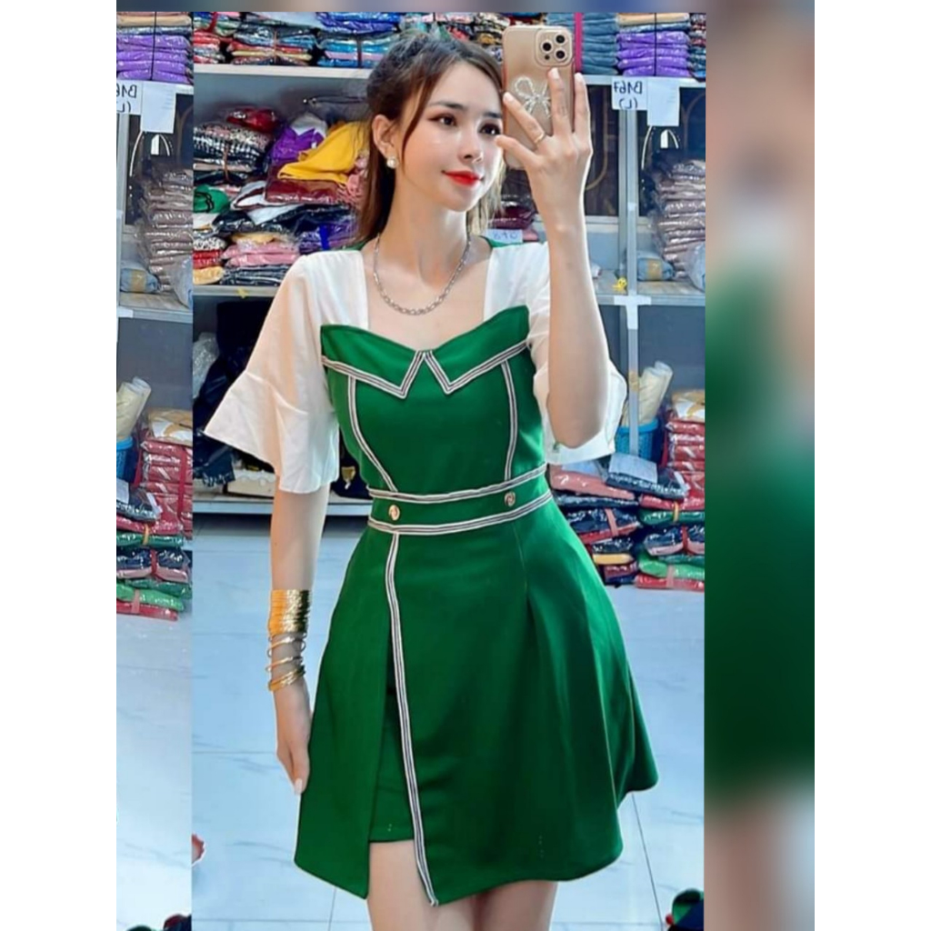 Lightning Dress With Shorts-Super Beautiful Border. ak16 | Shopee Malaysia
