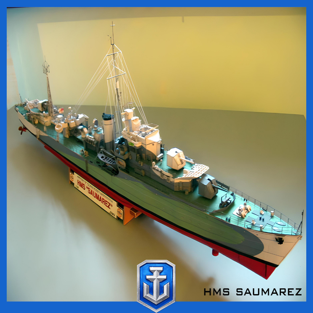 Paper Model Of British Royal Navy Destroyer Paper HMS SAUMAREZ | Shopee ...