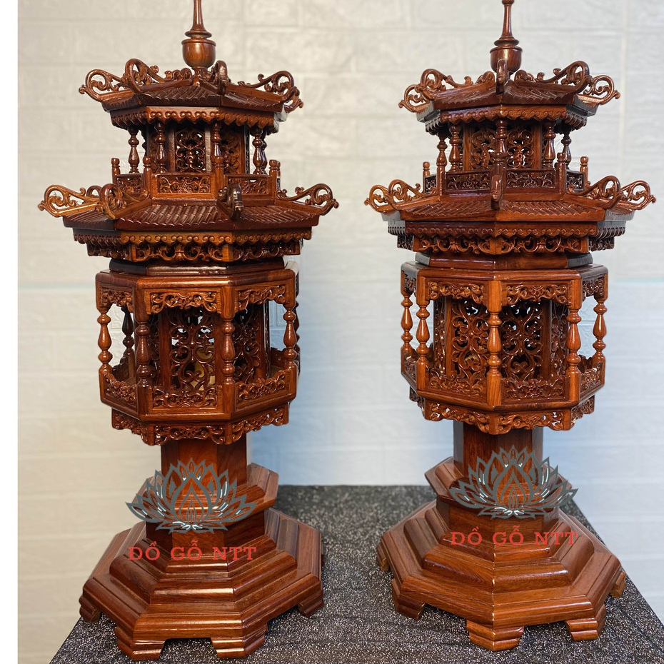 Pair of pagoda roof lamps floor tower lamps with channel bong motifs ...