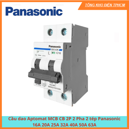 Panasonic - Aptomat circuit breaker MCB CB 2P 2 Phase 2 cloves Panasonic 16A 20A 25A 32A 40A 50A ...