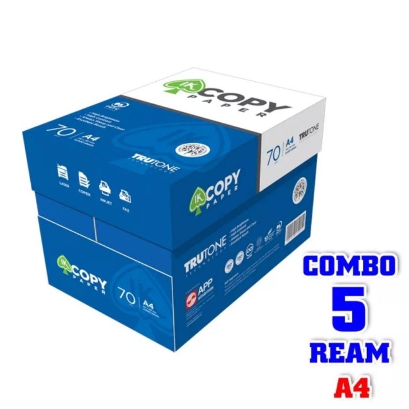 Box Of 5 Ream Paper A4 70gsm IK Coppy (500 Sheets) | Shopee Malaysia