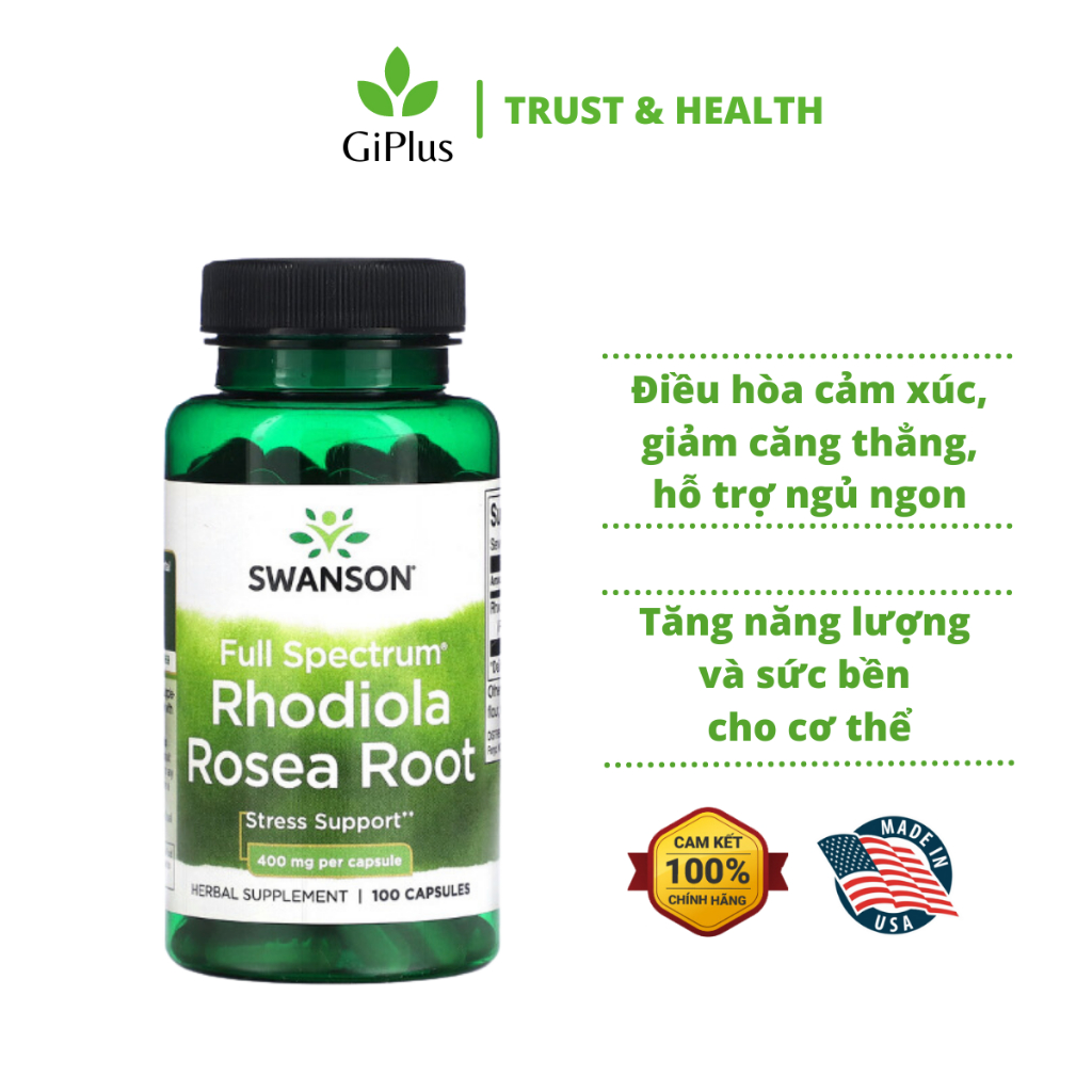 Swanson Rhodiola Rosea Root Pills Support Stress Reduction and Improve ...