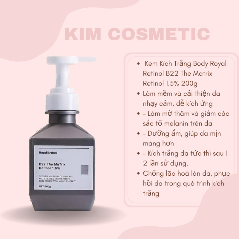 Body Royal retinol B22 whitening cream The MaTrix retinol 1.5% bottle ...