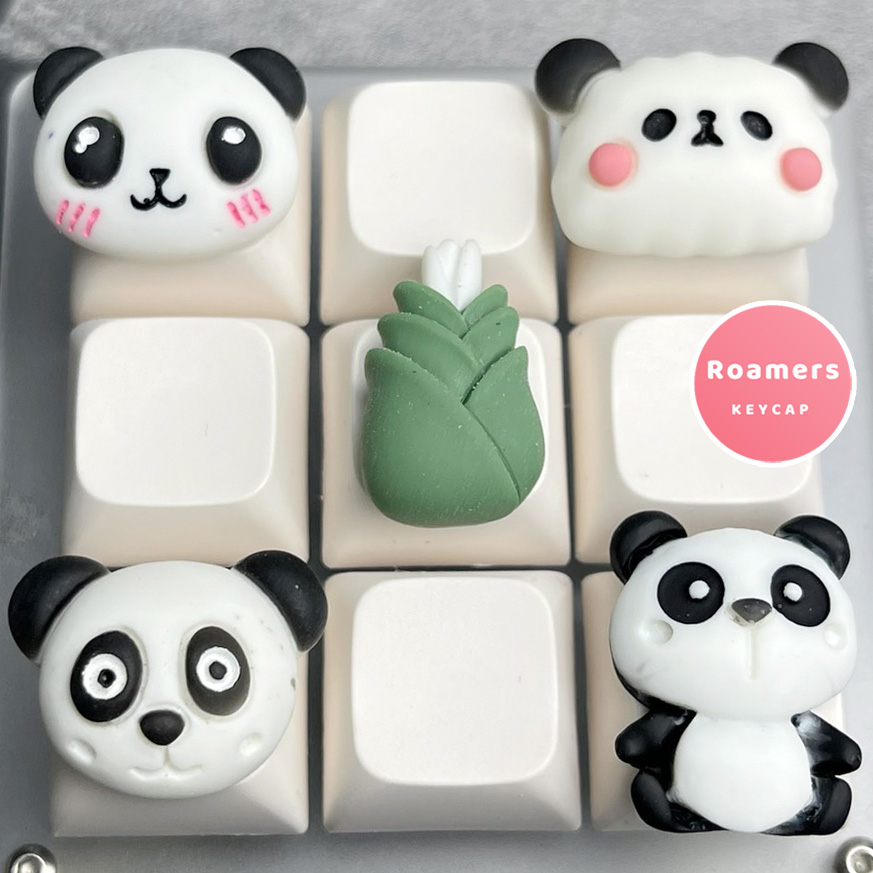 Panda Keycap Panda Face Version Cute Small Button Mechanical Keyboard ...
