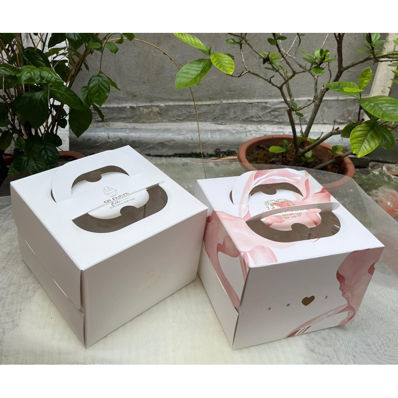 Birthday cake box, size 20x20, height 15cm (with base) | Shopee Malaysia