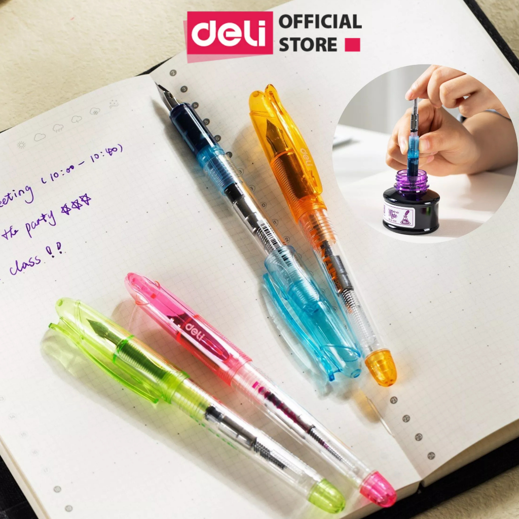 Deli Student Fountain Pen Ink Pen for Beautiful Handwriting Practice ...