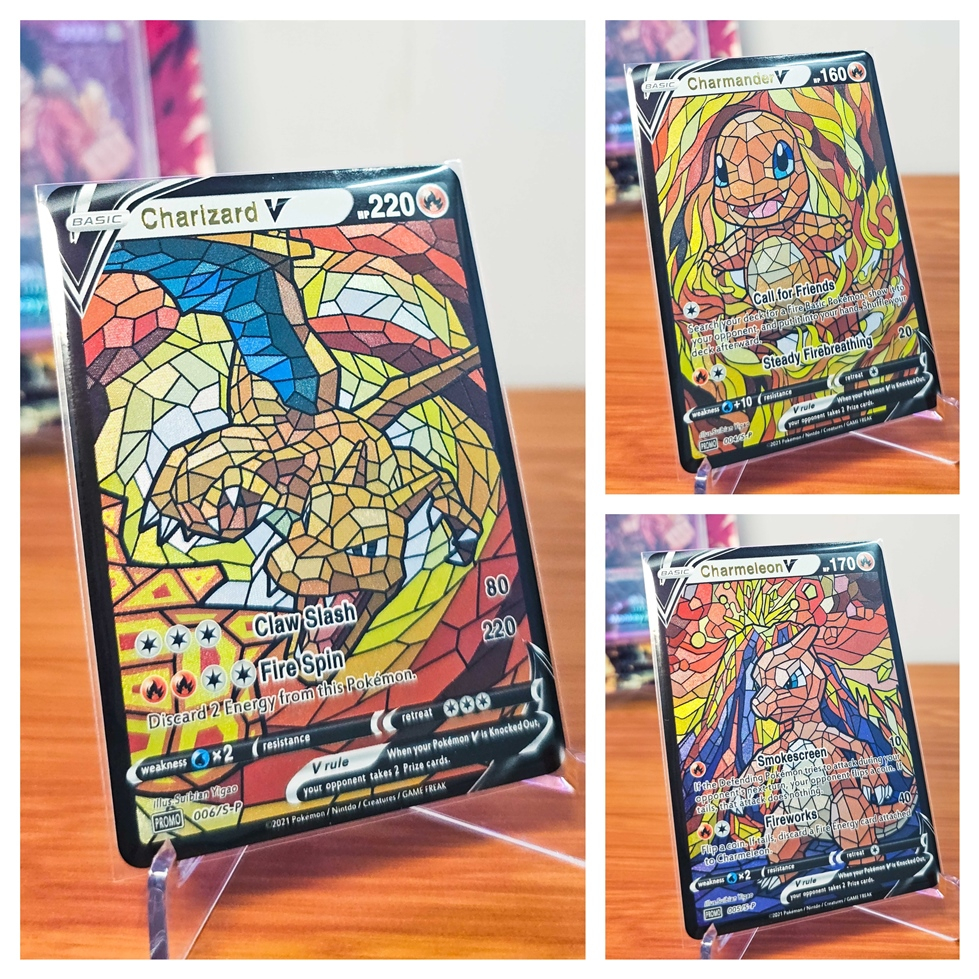 Pokemon Card TCG Charizard V V V Vmax Charmander Bulbasaur Squirtle ...