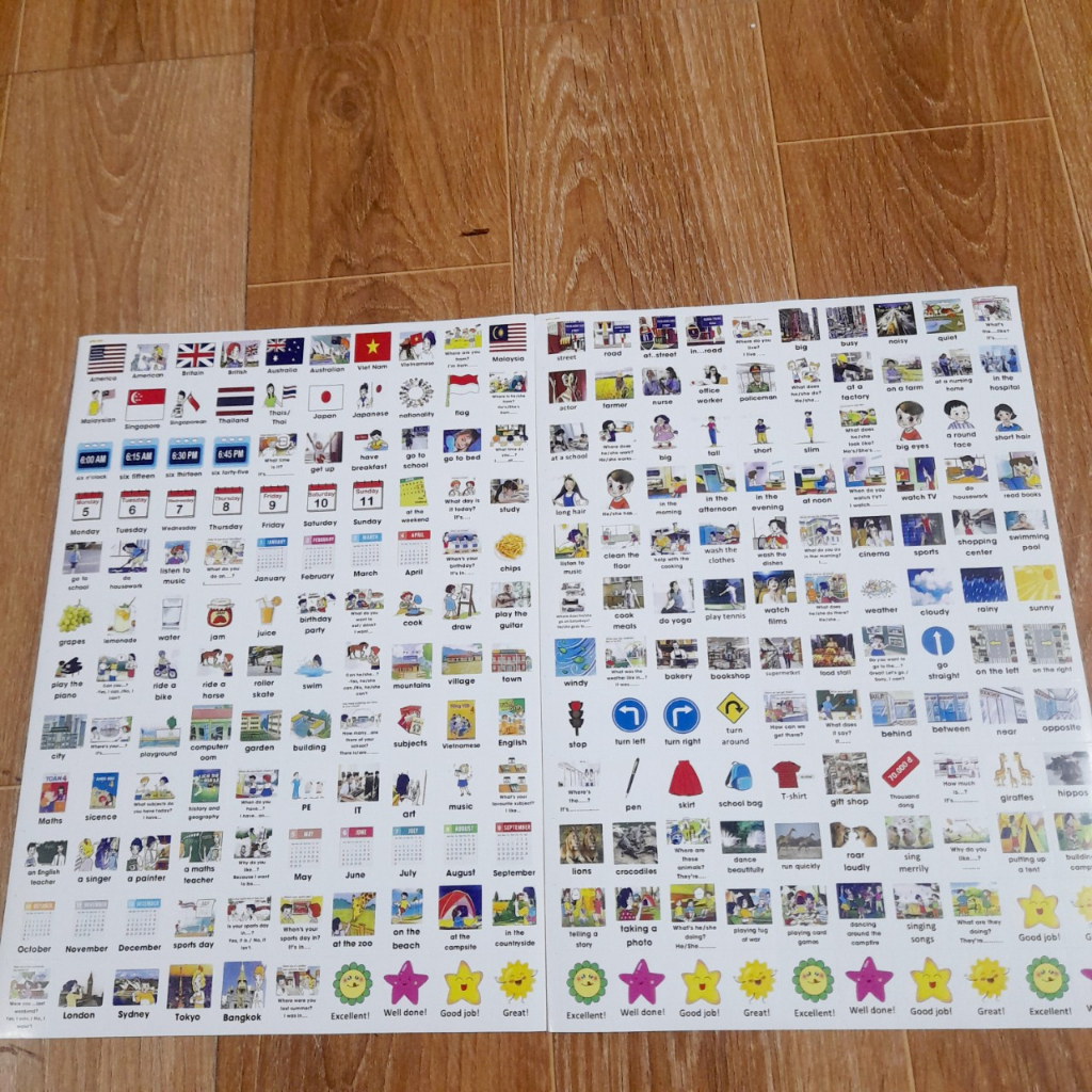 4th grade English vocabulary stickers educational set (new) | Shopee ...