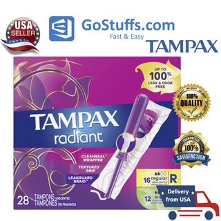 Tampax Radiant Regular/ Super/Super+ Pack Super absorbent Tampon tube ...