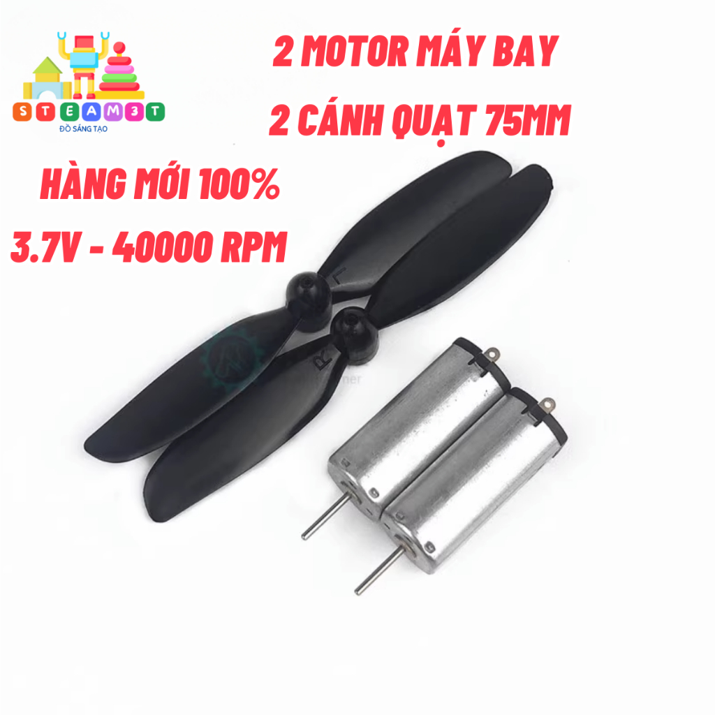 Set of 2 N50 3.7V aircraft motors with 2 75mm reversible propellers ...