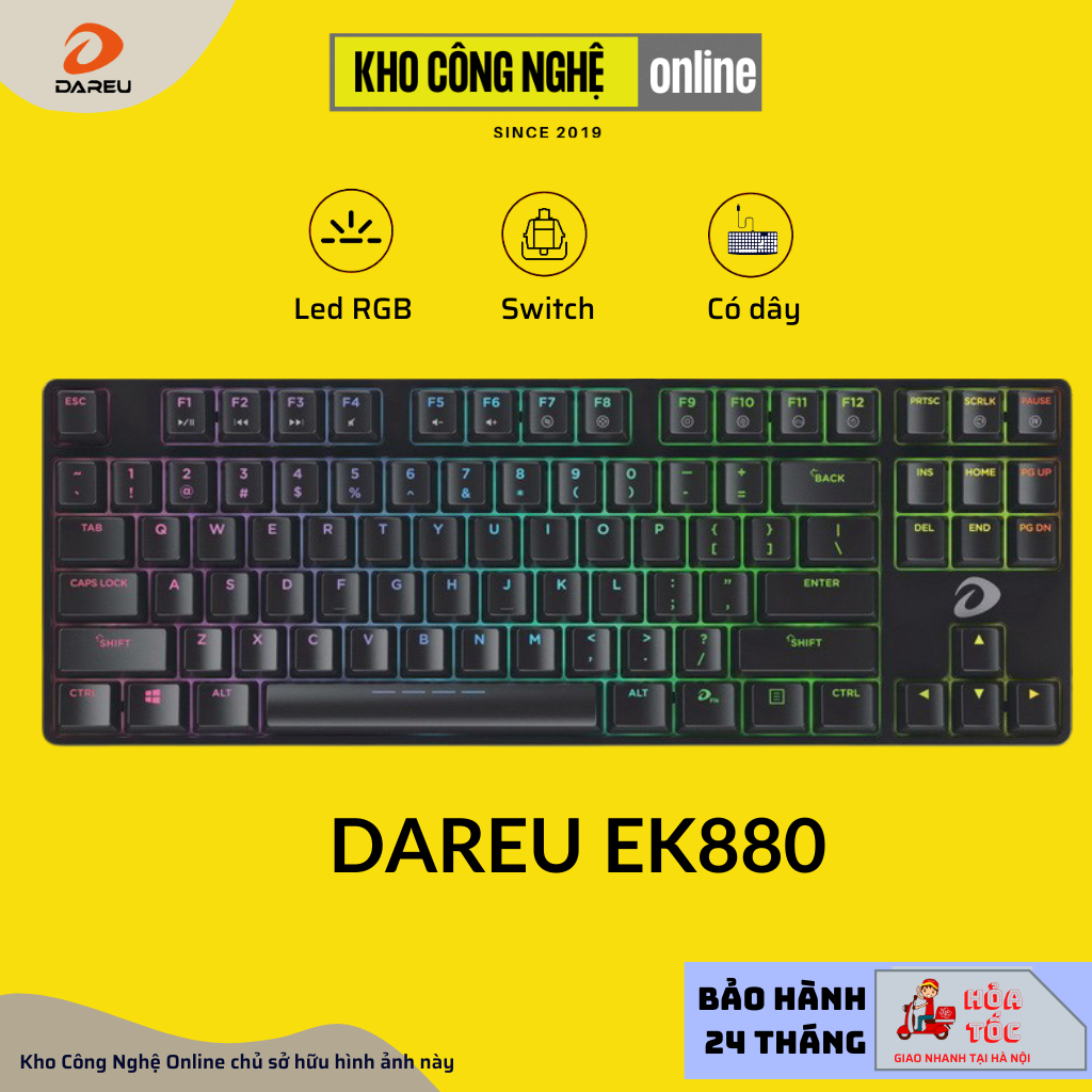 Dareu EK880 - DAREU EK880 mechanical keyboard with RGB led (RGB, Blue ...