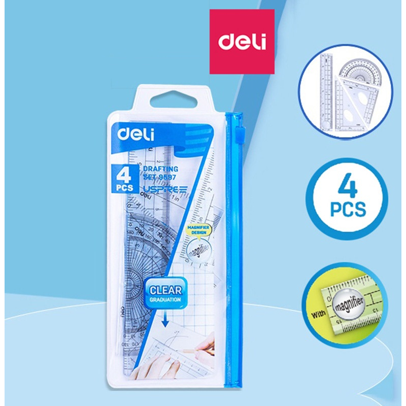 Eke Deli ruler set / 4-piece eke set 9597 15cm | Shopee Malaysia