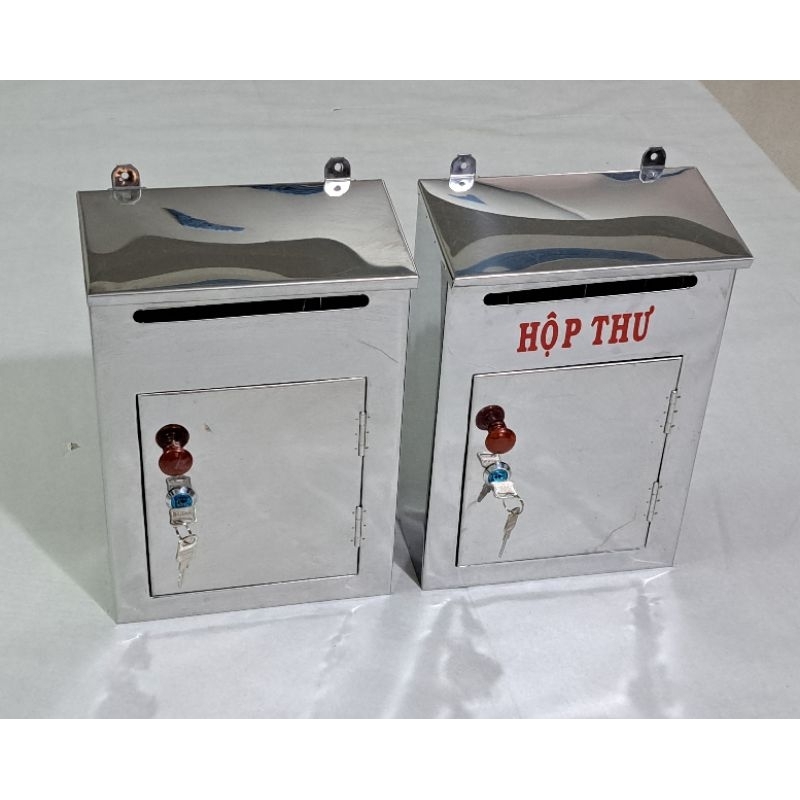 Stainless steel suggestion box - Dimensions (height 32 x 22 x 10cm ...