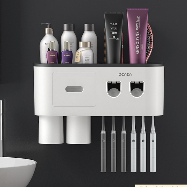 Oenon Automatic Toothpaste Dispenser 2 Cups, 2 Convenient Wall Paste ...
