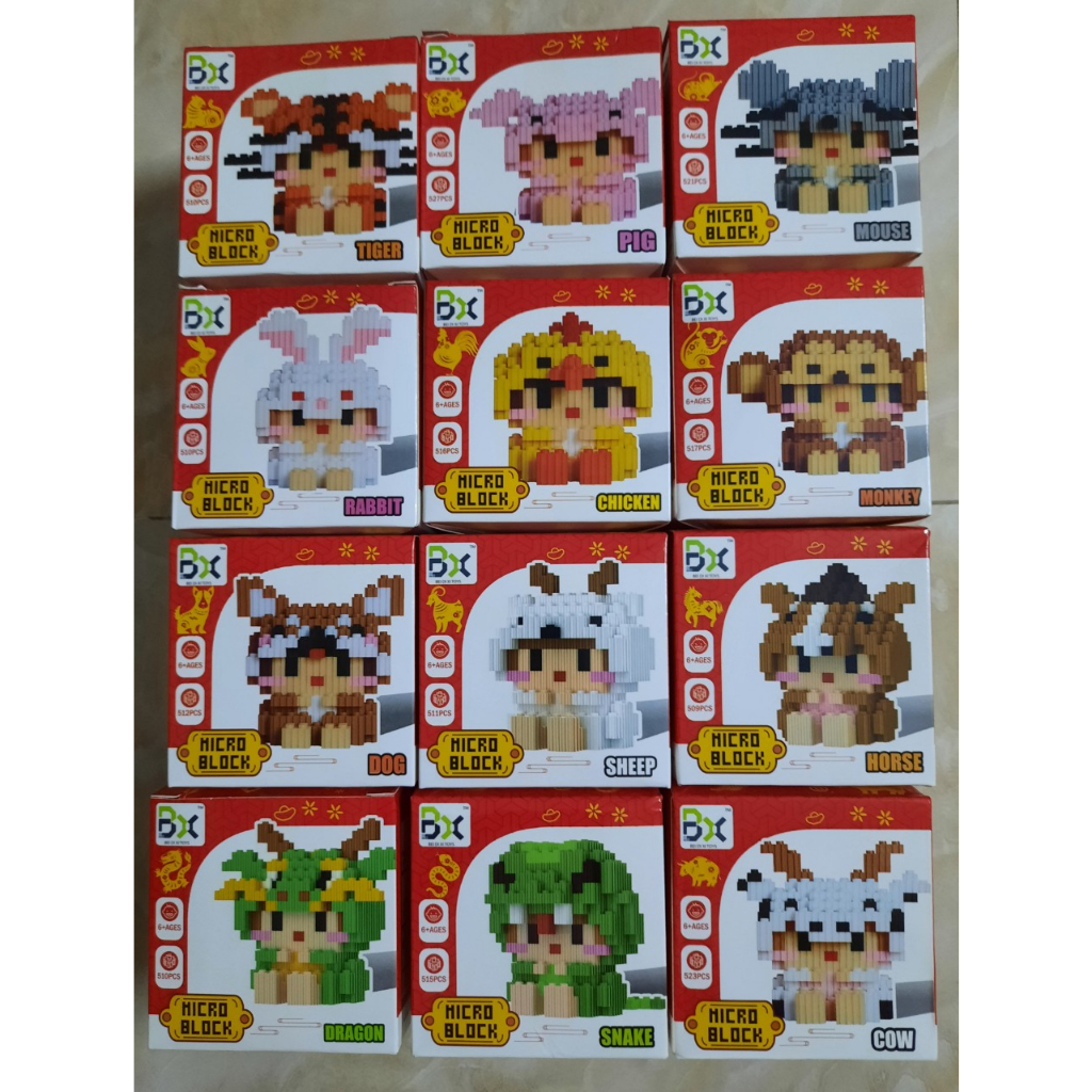 Lego puzzle models of 12 zodiac animals / and 4 different models ...
