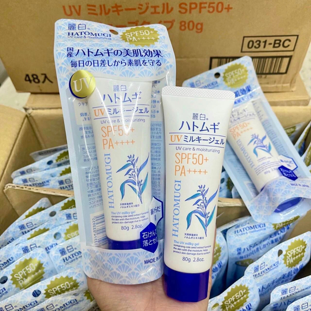 Hatomugi sunscreen SPF50+ PA++++ helps protect skin against the harmful ...