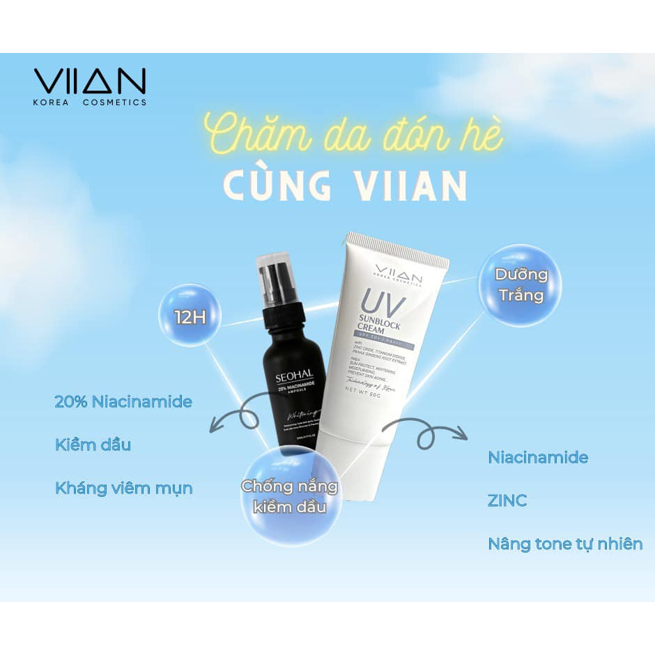 Combo NIA20% Alkaline Oil Sunscreen - VIIAN UV Cream | Shopee Malaysia