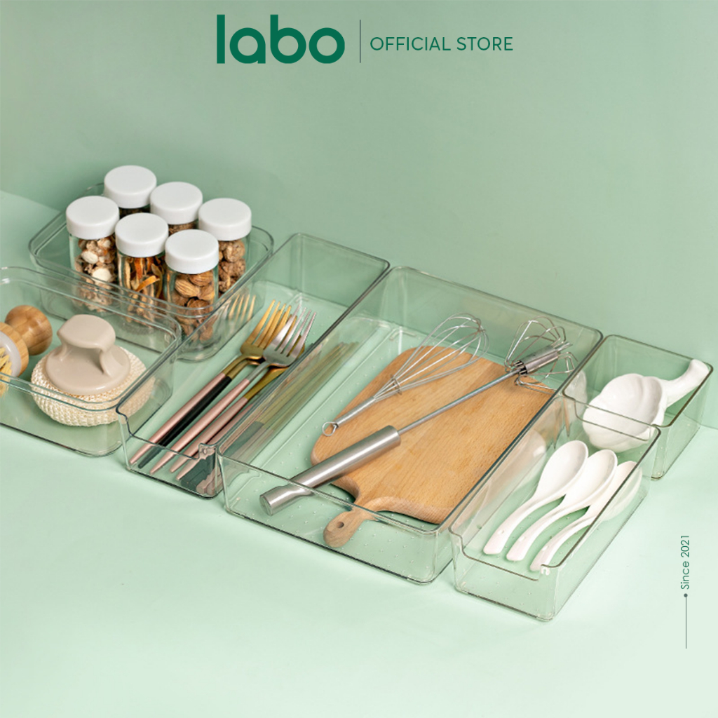 Labo Desktop Multi-Purpose Transparent Plastic Storage Tray | Shopee ...
