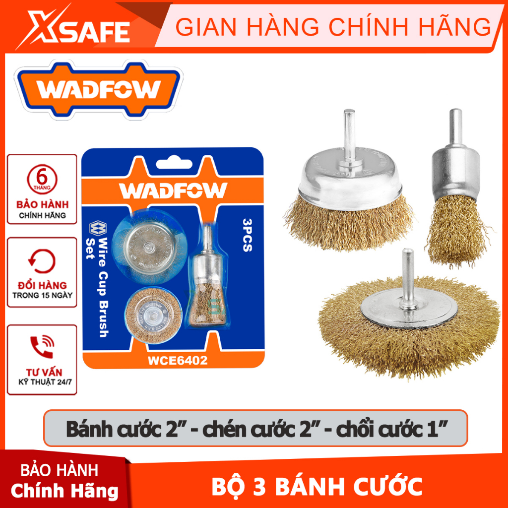 Wadfow WCE6402 set of 3 wire wheels includes 2 inch wire wheels, 2 inch ...