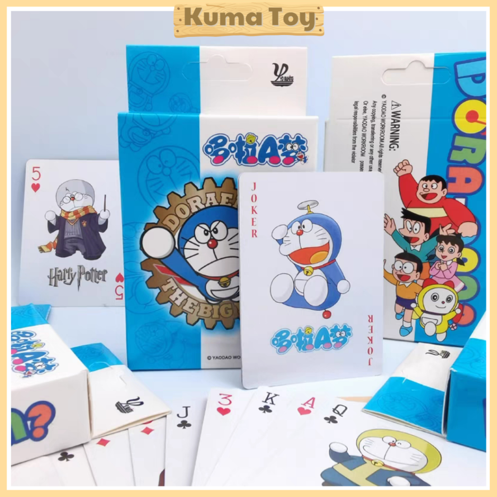 54-card Doraemon poker card set printed with beautiful anime and manga ...
