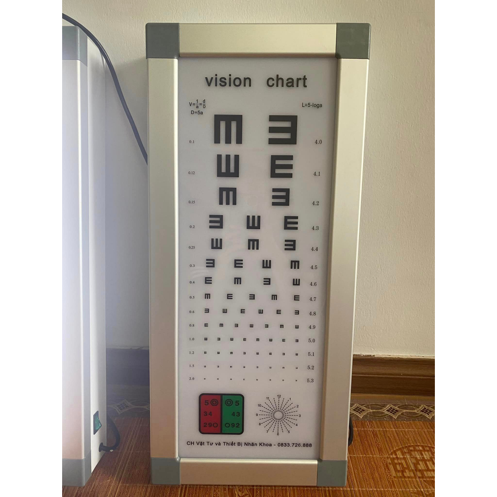 2.5m / 3M / 5M Distance Wall Mounted Vision Chart with Light | Tnk ...