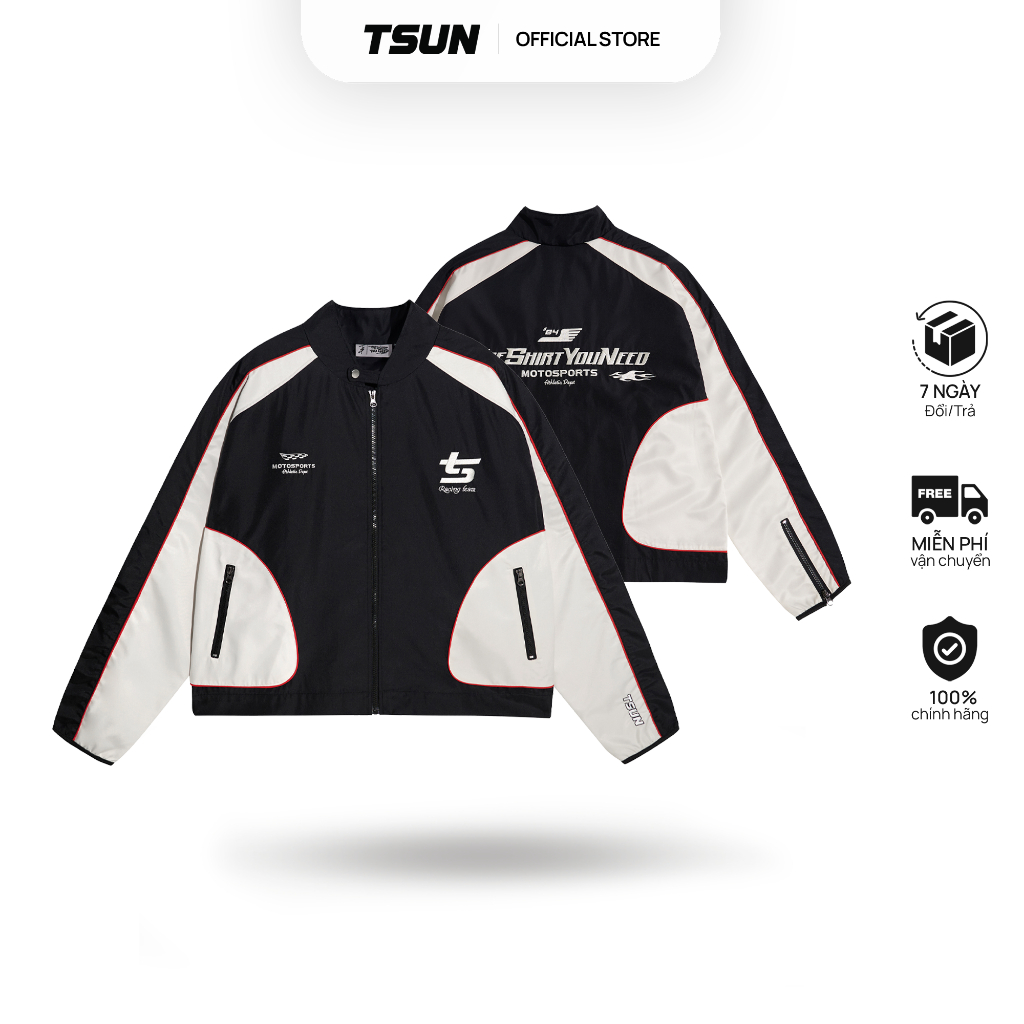 Tsun Racing Jacket - Black - [UNISEX] - Parachute Fabric 2 Layers ...
