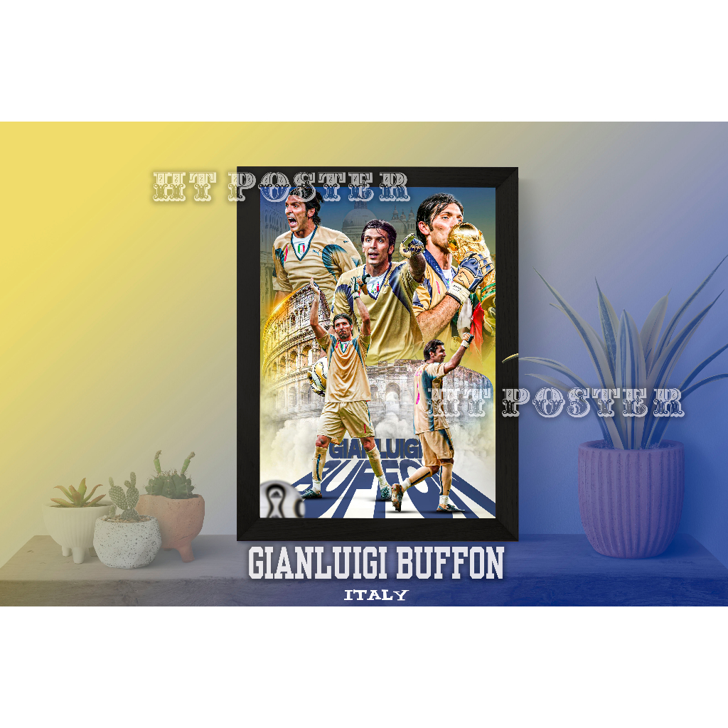 Buffon poster photo frame in the color of Italian phone shirt includes ...