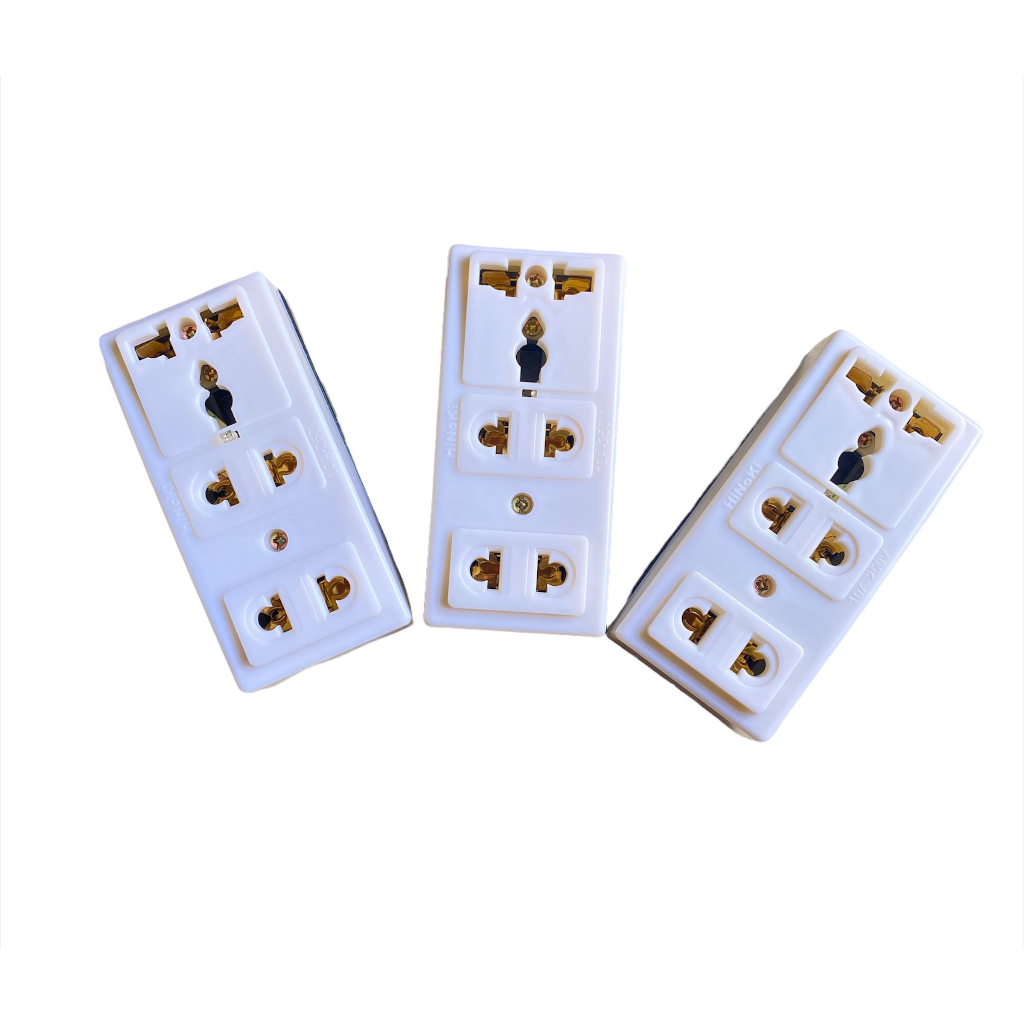 3-way power outlet, with Hinoki 10A-250V black base multi-purpose ...