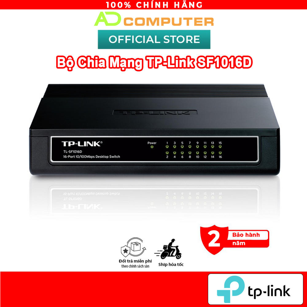 TP Link 16-port 10/100Mbps Desktop Network Switch SF1016D - Genuine ...