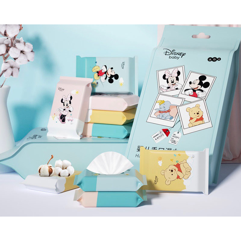 Wet Wipes Include 8 Disney Cartoon mini Packs [Genuine] Super Cute ...