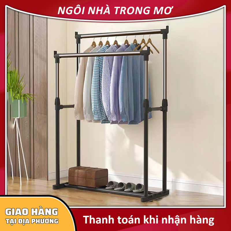 Clothes rack Metal Clothes Hanging Shelf Clothes Rack with Storage ...