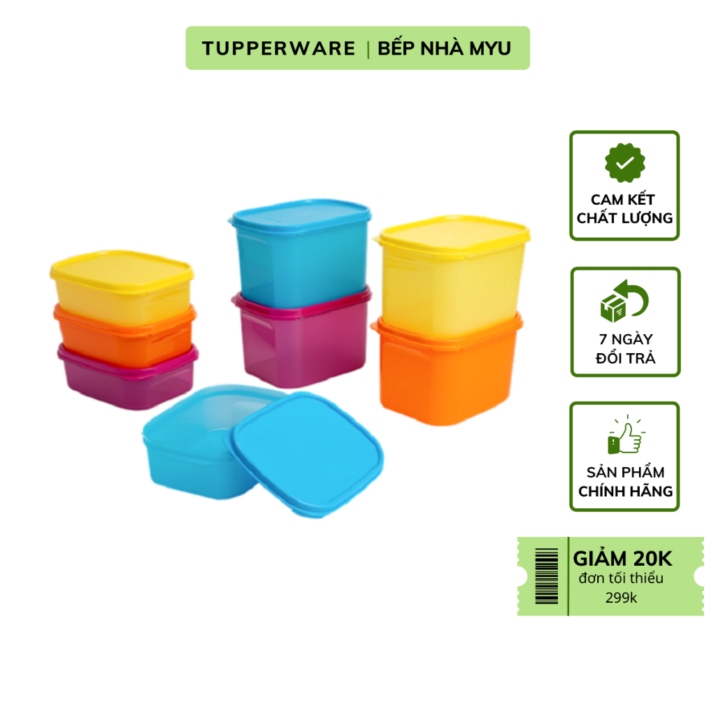 Tupperware Colorful Rectangular Food Storage Box Set (8 Boxes) | Shopee ...