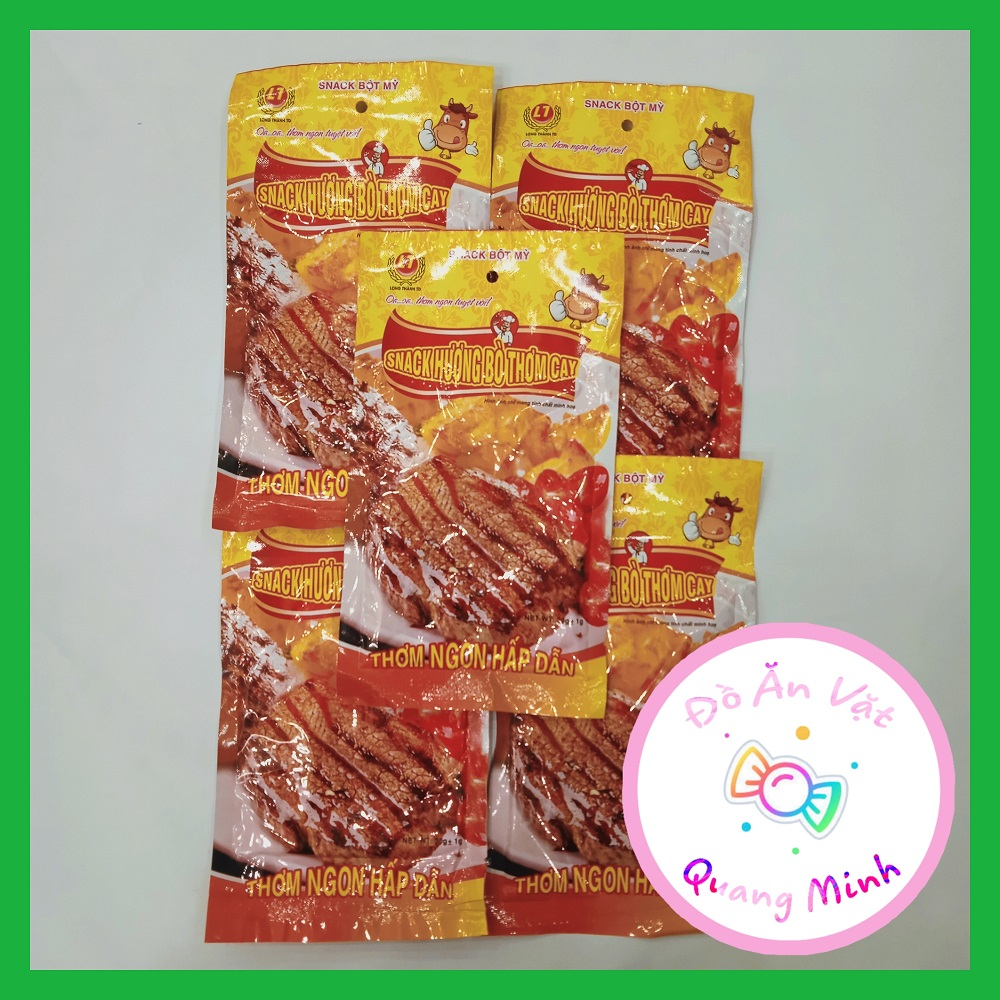 5 packs of Long Thanh spicy beef flavored snacks, delicious and spicy ...